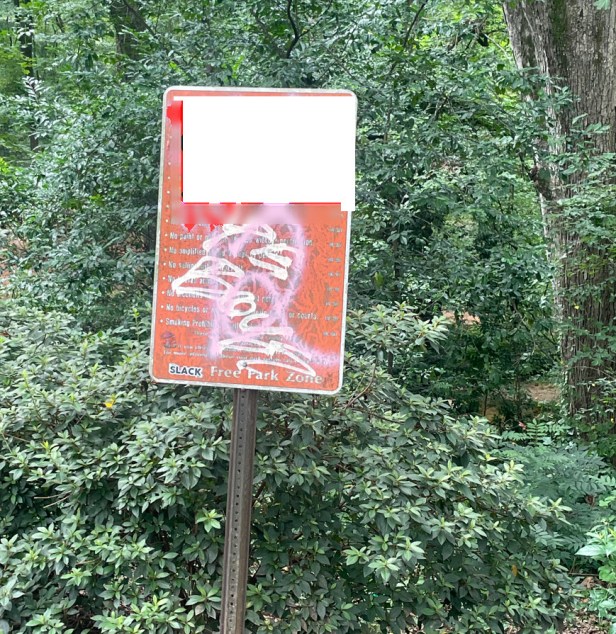 Sign defaced in Dearborn Park – Friends of Dearborn Park